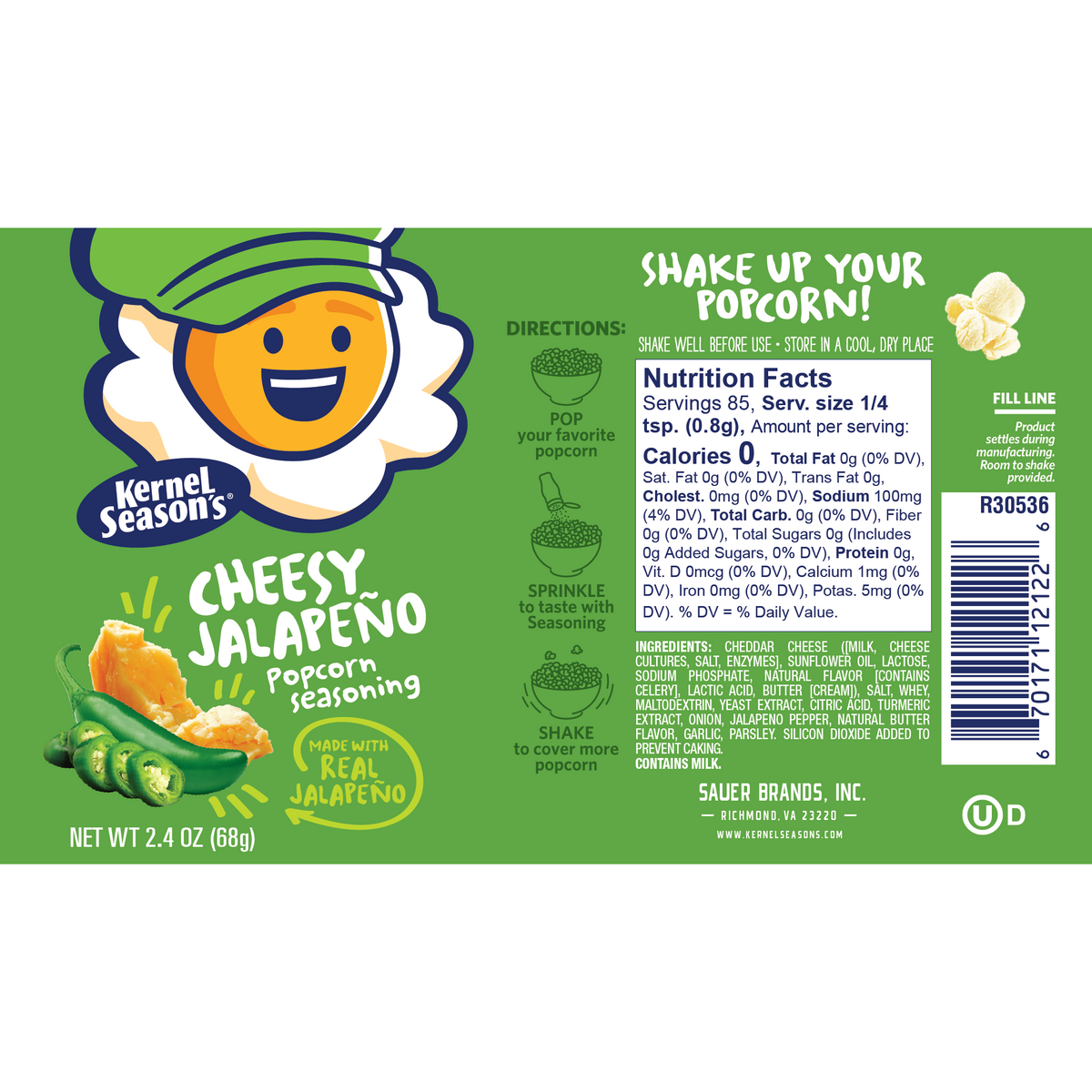 Kernel Season's Cheesy Jalapeño Popcorn Seasoning – Sauer Brands