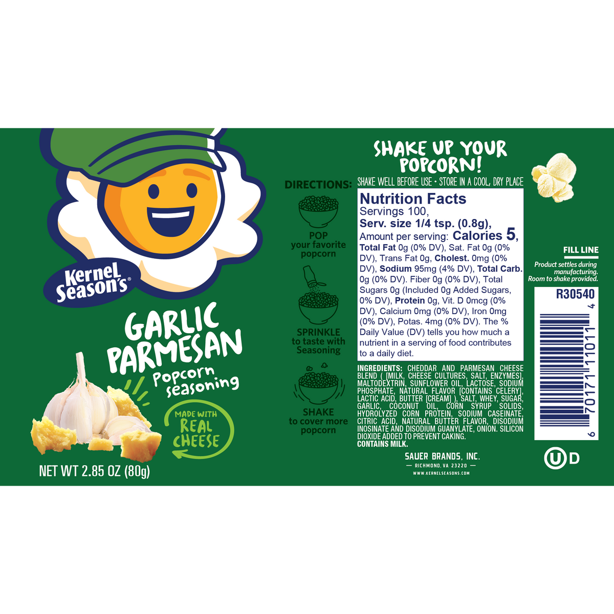 Kernel Season's Garlic Parmesan Popcorn Seasoning – Sauer Brands